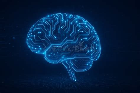 Glowing Digital Brain With Circuit Connections Symbolizing Artificial Intelligence Deep