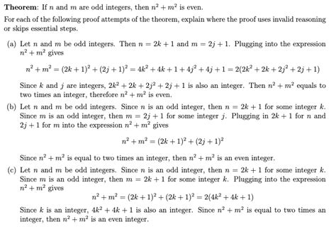 Solved Even Theorem If N And M Are Odd Integers Then Na Chegg