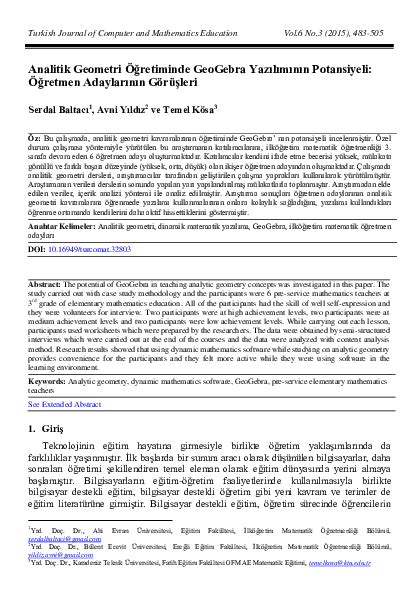 Pdf The Potential Of Geogebra Dynamic Mathematics Software In