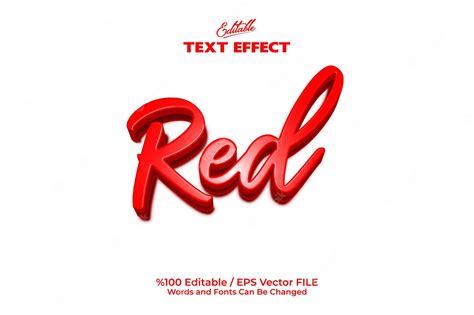 Premium Vector Editable Red Text Effect Written On A White Background