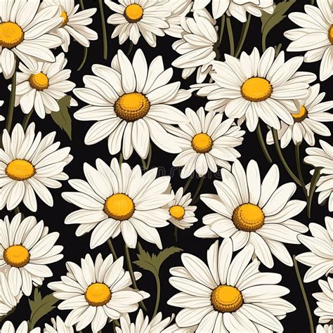 Daisy Pattern For Magazine Cover Design Stock Illustration