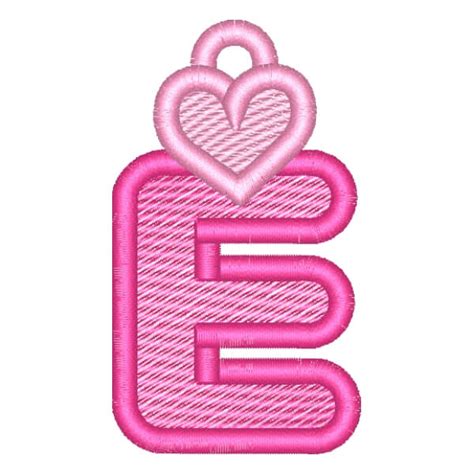 Matriz De Bordado Alfabeto Chaveiro Letra E Para Download Imediato Na E Bordados