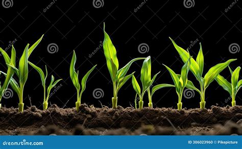Emergence Corn Growth Stages Stock Illustration