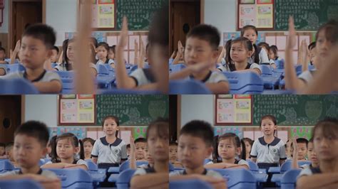 小学生举手回答问题视频素材下载