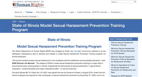Minimum Sexual Harassment Prevention Training Standards For All