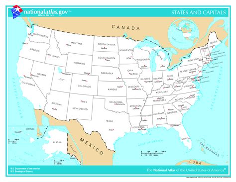 The United States Map With Capitals And States Of America Map Of The