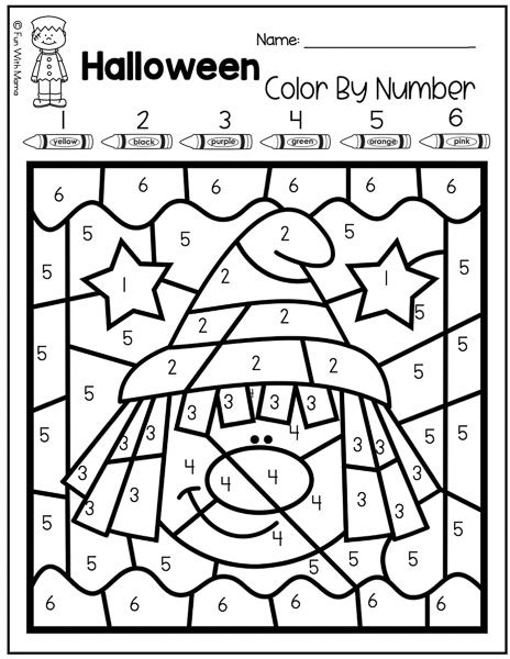 11 Free Halloween Color By Number Printables Fun With Mama