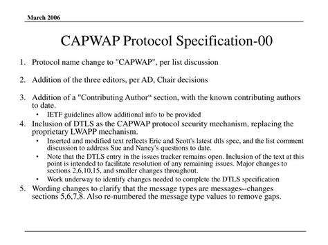 Ppt Capwap Protocol Specification Update Powerpoint Presentation Free Download Id 3775093