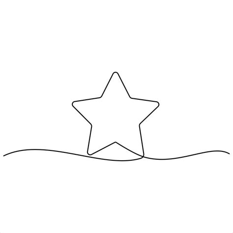Single Line Star Drawing Continuous One Line Art 55899864 Vector Art At