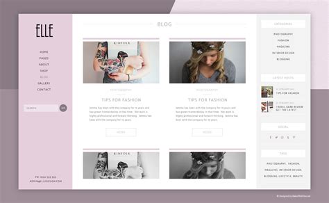 Elle Fashion Shop Blog Website Photoshop PSD By Bakerwebdev TheHungryJPEG