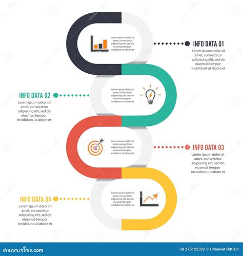 Horizontal Numbered Arrows Concept Illustration Or Background Timeline Infographic Vector