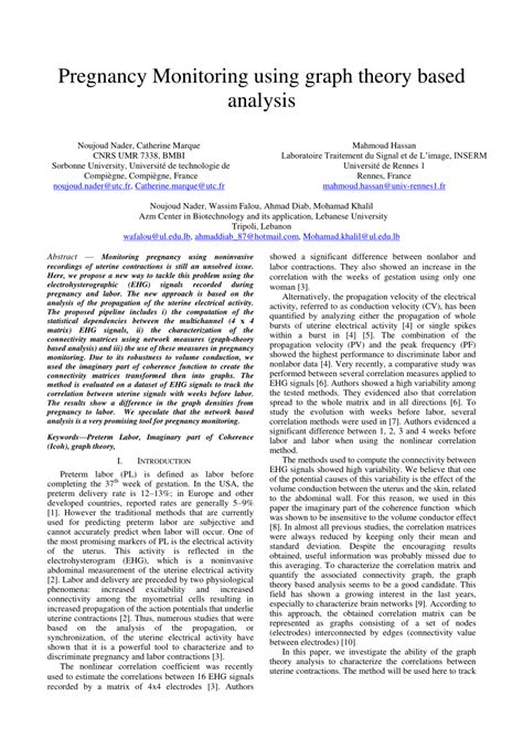 Pdf Pregnancy Monitoring Using Graph Theory Based Analysis