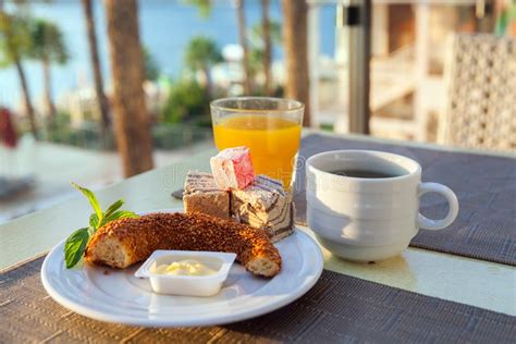Sweet Breakfast On Table In Turkish Hotel Stock Image Image Of Food