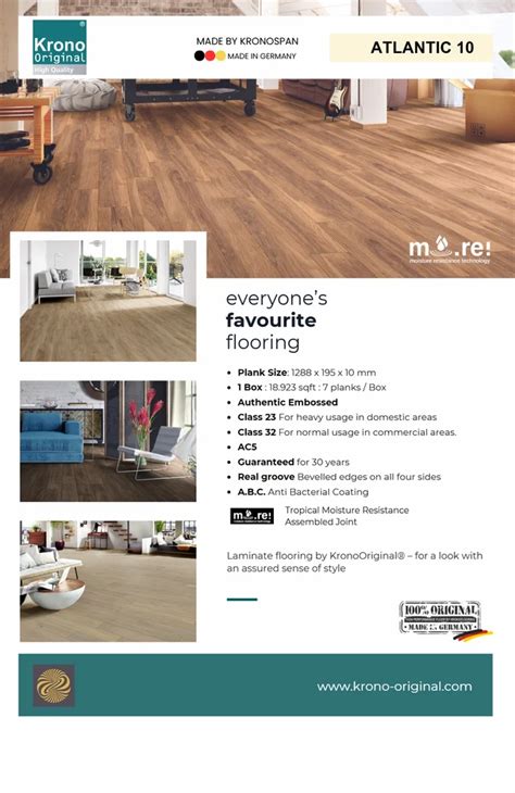 Krono Original 10mm Laminate Wooden Flooring Atlantic 10 Series At