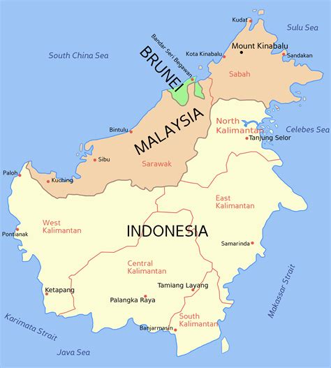 Carte Geographique De Bornéo Brunei Map In Asia Brunei Location On