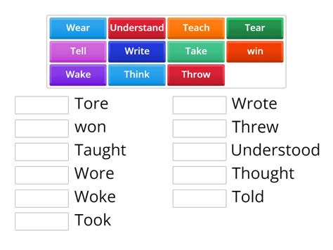 Irregular Verbs Match Up