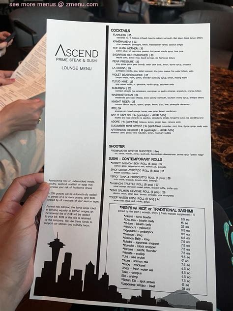 Online Menu Of Ascend Prime Steak And Sushi Restaurant Bellevue