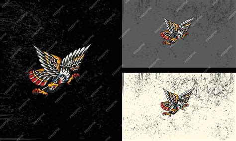 Premium Vector Flying Eagle Vector Illustration Mascot Design