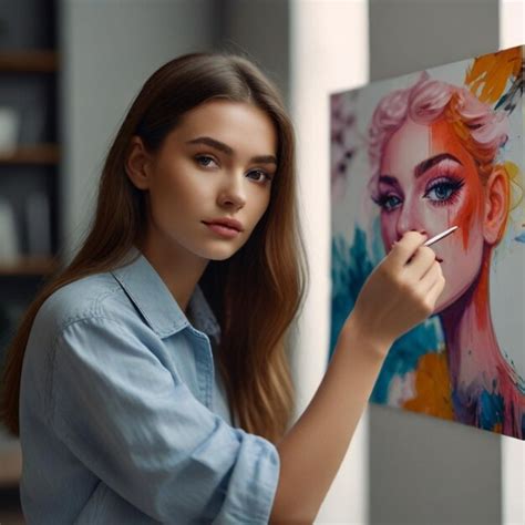 Premium Photo Ai Generated Content Concept Artist Woman Using