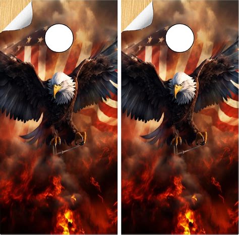 Graphix Express Cornhole Wraps Eagle American Flag Decals