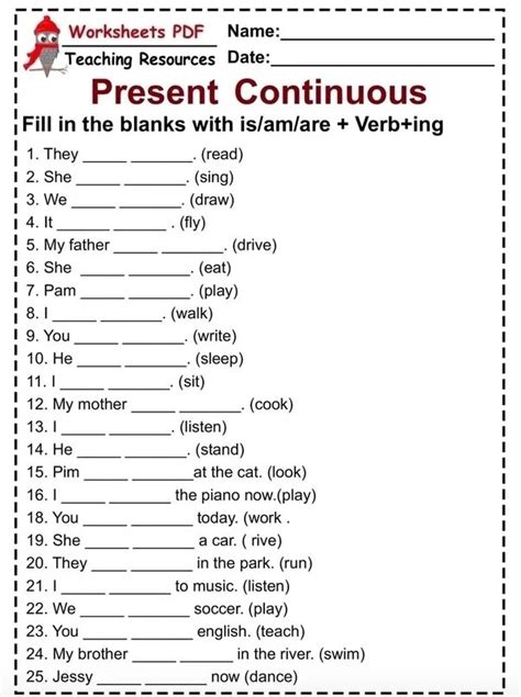 Present Continuous Tasks