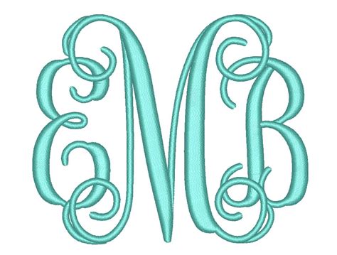 4size Interlocking Monogram 3 Letters Monogram Font Bx Fonts Embroidery Fonts Machine