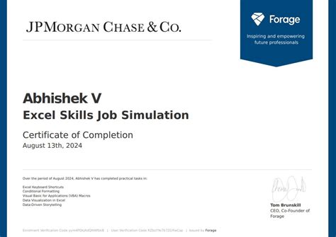 Excel Dataanalysis Jpmorganchase Forage Virtualexperience