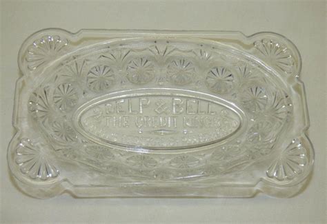 Antique Eapg Pattern Glass Advertising Dish Delp And Bell Allegheny