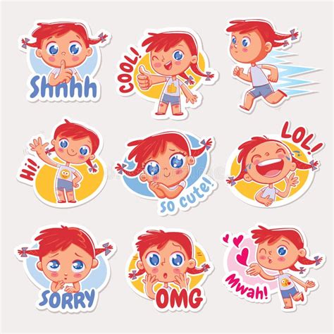 Emoji Con Una Ragazza Carina Adesivi Per Comunicazioni Online