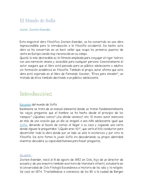 El Mundo De Sofia 1 Pdf