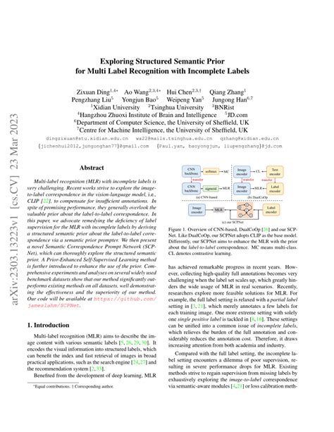Pdf Exploring Structured Semantic Prior For Multi Label Recognition