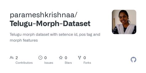 Github Parameshkrishnaatelugu Morph Dataset Telugu Morph Dataset