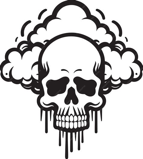 Premium Vector Nebula Nectar Cloud Shaped Skull Emblem Design