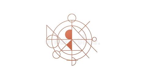 Abstract Geometric Symbol With Circle Triangles And Lines Design Stock
