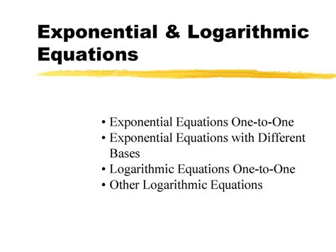 Exponential And Logarithmic Equations Solving Exponential And