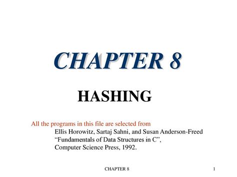 Chapter 8 Hashing All The Programs In This File Are Selected From Ppt Download