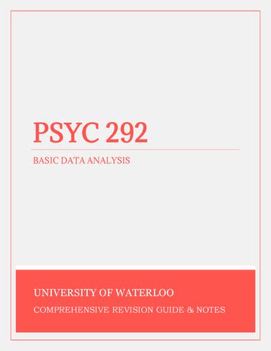 Psych 292 Basic Data Analysis University Of Waterloo