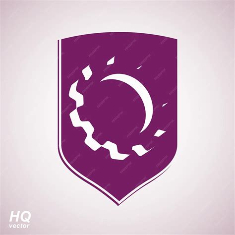 Premium Vector High Quality 3d Graphic Gear Symbol On A Shield