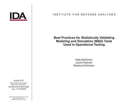 best practices for statistically validating modeling and simulation m