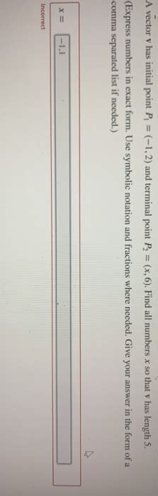 solved a vector v has initial point p 1 2 and terminal