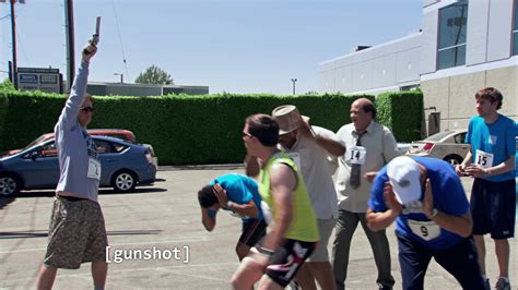Dwight Firing A Real Gun For The Fun Run Race Gets Me Every Time R Dundermifflin