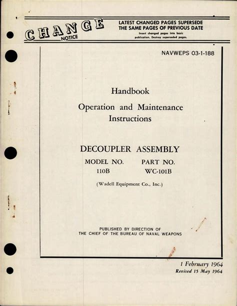 Operation And Maintenance Instructions For Decoupler Assembly Model