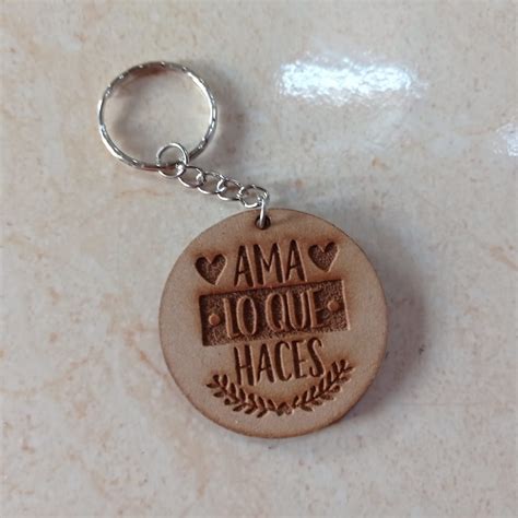 Llaveros Madera Corte Y Grabado Laser Personalizados