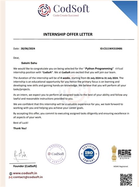 Sakshi Sahu On Linkedin Codsoft Python Internship Codesoftintern