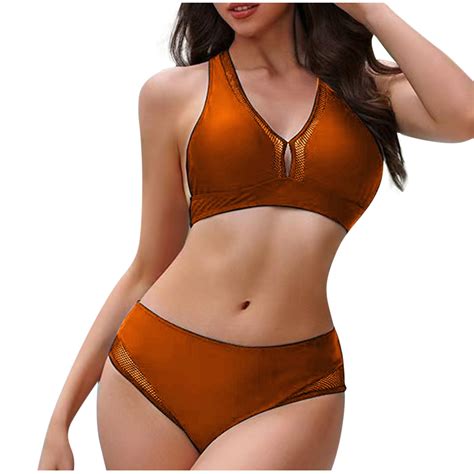 Bigersell Womens 2 Piece Bikini Sets Trendy Keyhole Full Figure Bras