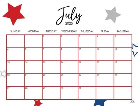 Printable Calendars July 2025
