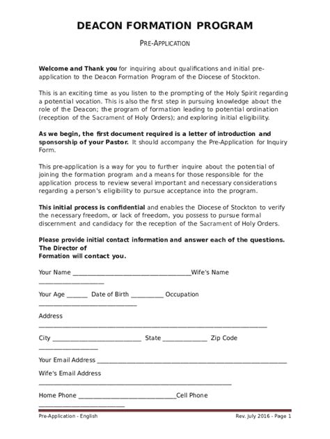 Seminarydeacon Ation Programdeacon Ation Program