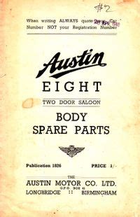 The Austin Eight Austin 8 Manuals