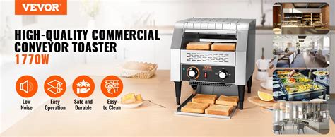 Vevor Commercial Conveyor Toaster 300 Sliceshour Conveyor Belt