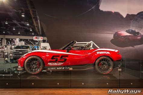 Mazda Global Mx 5 Cup Car Debuts At Sema Rallyways Mazda Mazda Mx5